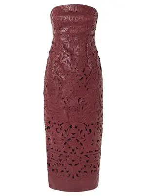 Cult Gaia Raylene Strapless Cutout Midi Dress - Burgundy