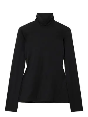 FRAME Hosiery Jersey Turtleneck Top - Black