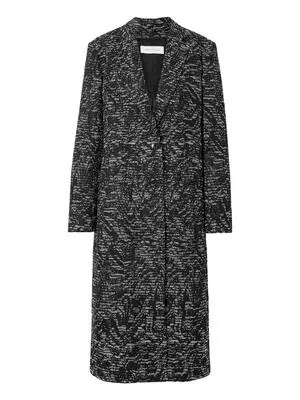 Dries Van Noten Longline Jacquard Coat - Black