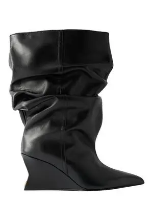 Balmain Leather Ankle Boots - Black
