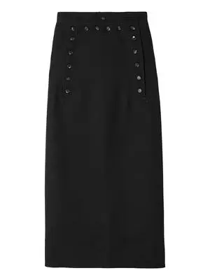 BODE Wool-twill Maxi Skirt - Black
