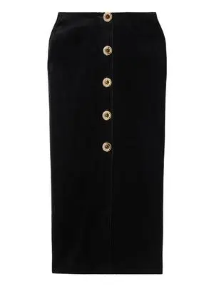 BLAZÉ MILANO Jealousy Sussex Cotton-velvet Maxi Skirt - Black