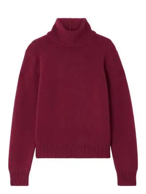 ANINE BING Idra Wool And Cashmere-blend Turtleneck Sweater - Burgundy