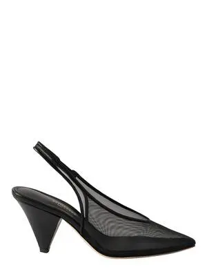 Altuzarra Leather-trimmed Mesh Slingback Pumps - Black