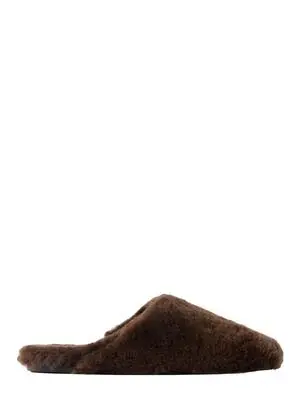 AeydĒ Rega Shearling Mules - Brown
