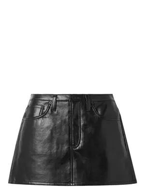 AGOLDE Keira Recycled Leather-blend Mini Skirt - Black