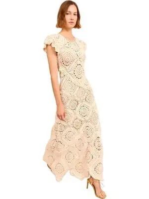 Ulla Johnson Annalisa Hand Crochet Maxi Dress - Cowrie