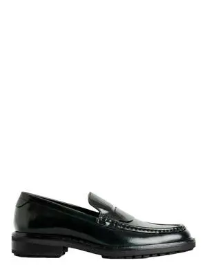COS Rubbed-Leather Loafers