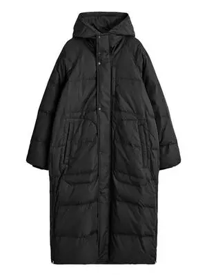 Cos Hooded Down Long Puffer Coat - Black