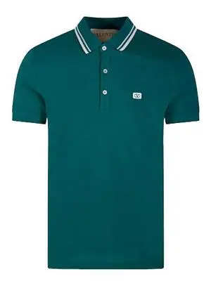 Valentino Garavani Vlogo Embroidered Shortsleeved Polo Shirt - Green