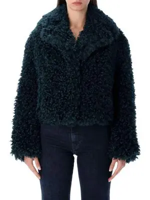 STAND STUDIO Fur Coat - Petroleum Blue