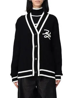 Karl Lagerfeld Contrast Trim Cardigan - Black
