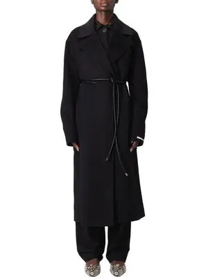 Sportmax Tie Detailed Coat - Black