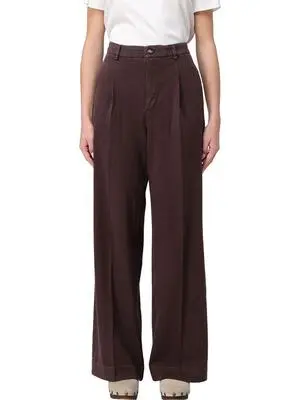 MASON'S Flat Front Wide Leg Trousers - Brown