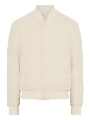Gabriela Hearst Brandon Bomber In Recycled Cashmere Boucle - Ivory