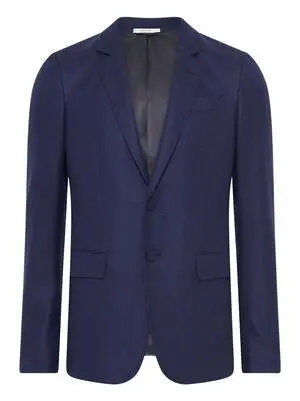 Gabriela Hearst Irving Tailored Jacket In Wool Cashmere Flannel - Navy