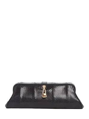 Gabriela Hearst Paola Snakeskin Clutch - Black