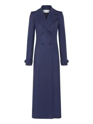 Gabriela Hearst Houstt Winter Silk Trench Coat - Navy
