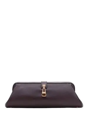 Gabriela Hearst Paola Nappa Leather Clutch - Bordeaux