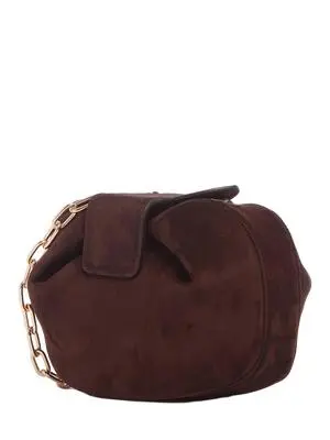 Gabriela Hearst Soft Demi Clutch With Chain Dark Brown