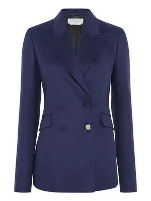 Gabriela Hearst Stephanie Blazer In Winter Silk - Navy