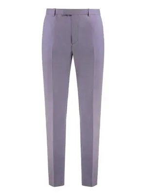 Gucci Trousers In Dry Wool Gabardine - Purple
