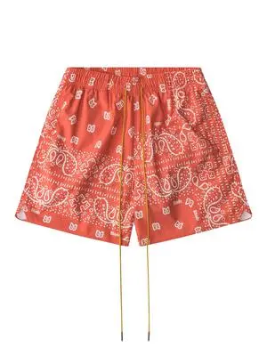 Rhude Bandana Print Shorts - Orange