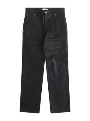 WALES BONNER Nomad Leather Trousers - Black