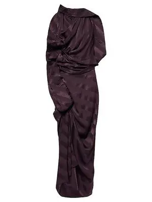 Dries Van Noten Draped Silk Midi Dress - Dark Purple