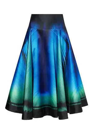 MARY KATRANTZOU Stowe Bonded-crepe Midi Skirt - Teal Feather