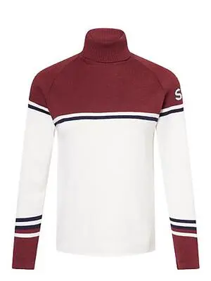 Falke Striped Wool-blend Jumper - 8117 Merlot