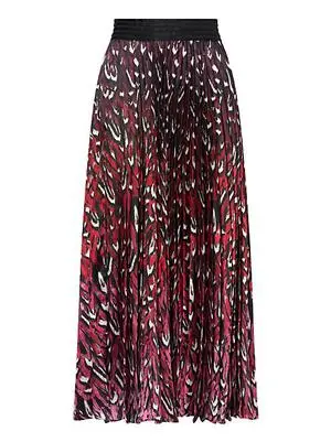 MARY KATRANTZOU Pleated Satin Midi Skirt - Fuchsia Feath