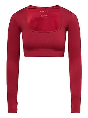 Bo+tee Stretch-woven Crop Top - Burgundy