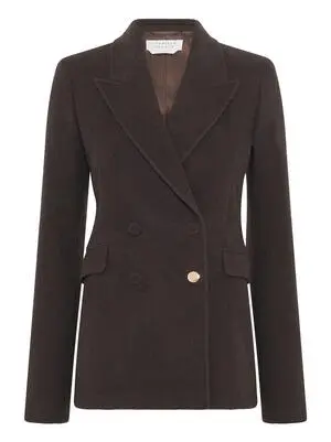Gabriela Hearst Stephanie Blazer In Fine Cashmere Corduroy - Chocolate