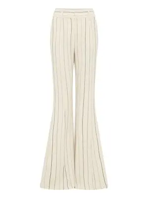 Gabriela Hearst Rhein Pinstripe Flare Pant Ivory Multi