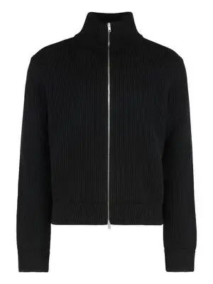 MAISON MARGIELA Wool Zip-up Sweater - Black