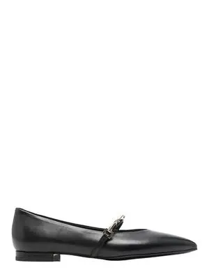 SERGIO LEVANTESI Studded Strap Ballerina Flats Black