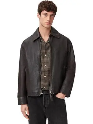 ALLSAINTS Garrison Leather Jacket - Brown