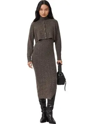 ALLSAINTS Sabine 2-in-1 Maxi Dress - Brown