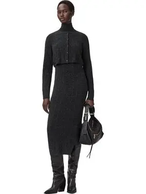 ALLSAINTS Sabine 2-in-1 Maxi Dress - Grey
