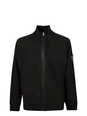 Stone Island Zip Sweatshirt - Black