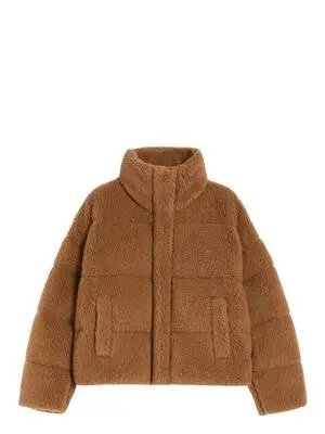 Max Mara Cropped Wool Down Jacket - Camel