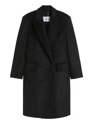 Max Mara Zibeline Camel Drap Overcoat - Black