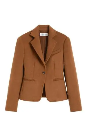 Max Mara Draped Baby Camel Zibeline Jacket - Tobacco