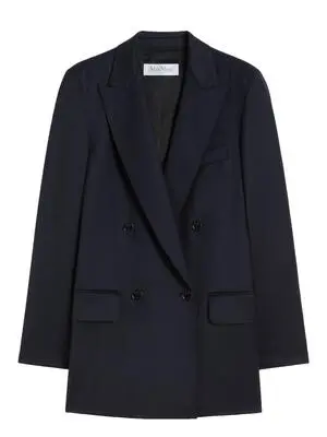 Max Mara Double-breasted Wool Gabardine Blazer - Ultramarine