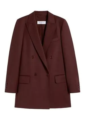 Max Mara Double-breasted Wool Gabardine Blazer - Cherry