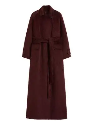 Max Mara Long Wool And Alpaca Coat - Cherry