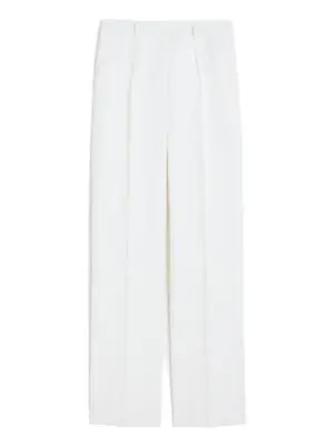 Max Mara Straight-leg Gabardine Wool Trousers - White