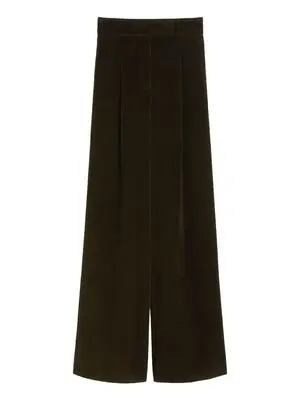 Max Mara Wide-leg Corduroy Trousers - Moss Green