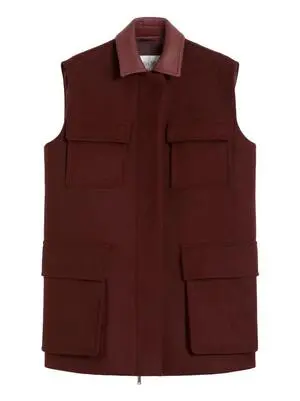 Max Mara Wool, Alpaca, And Cashmere Gilet - Cherry